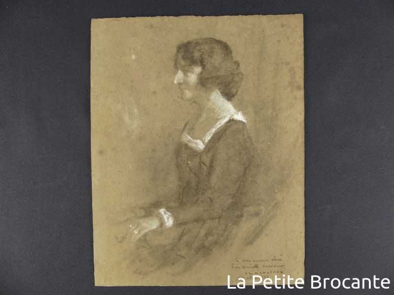 Antoine Louis Manceaux, portrait de femme, fusain et craie (2)