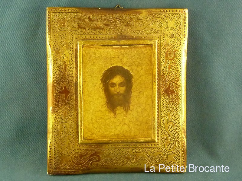 Antique Louvre Museum reproduction of Gabriele Max Holy Face painting