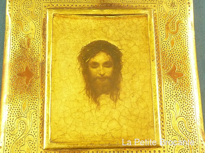 Antique Louvre Museum reproduction of Gabriele Max Holy Face painting