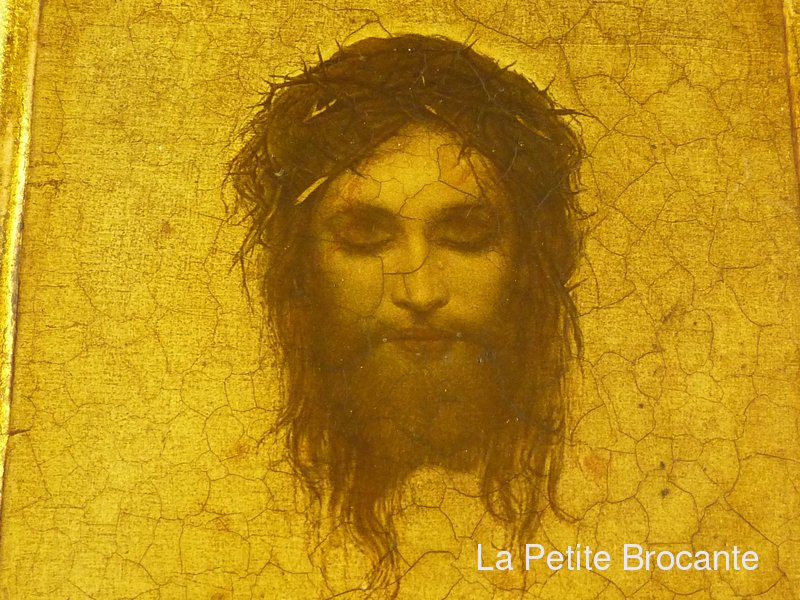 Antique Louvre Museum reproduction of Gabriele Max Holy Face painting