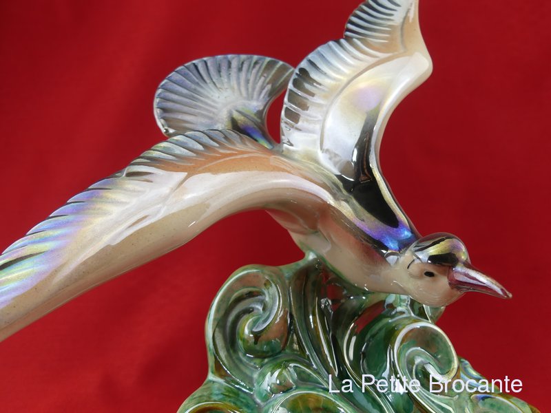 Hubert Bequet, mouette en faïence belge de Quaregnon